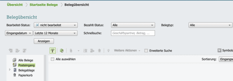 DATEV UO - Belege bearbeiten